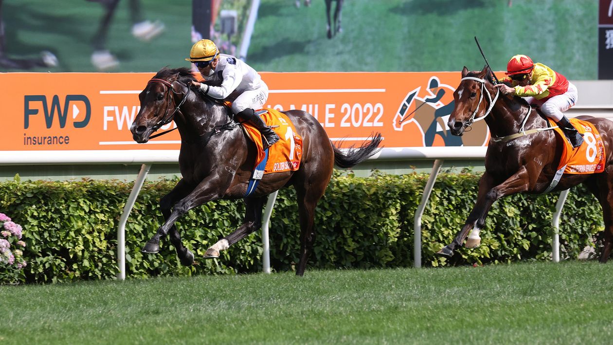 Golden Sixty wins Group 2 BOCHK Jockey Club Mile at Sha Tin