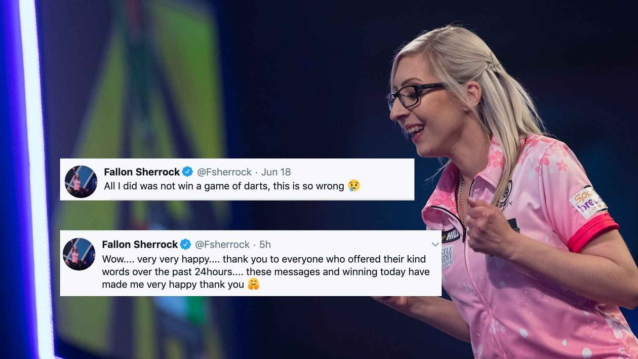 Fallon Sherrock bounces back in style a day after receiving online ...