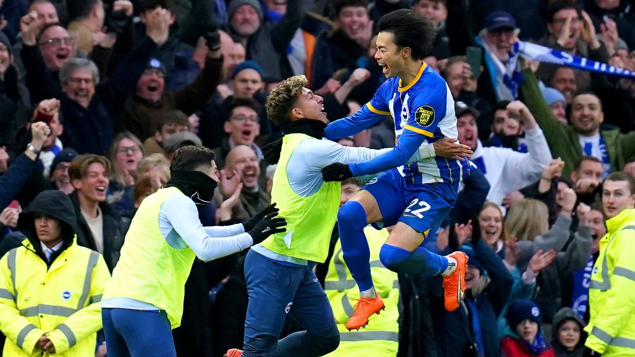 Brighton 2-1 Liverpool: Kaoru Mitoma stunner knocks Reds out