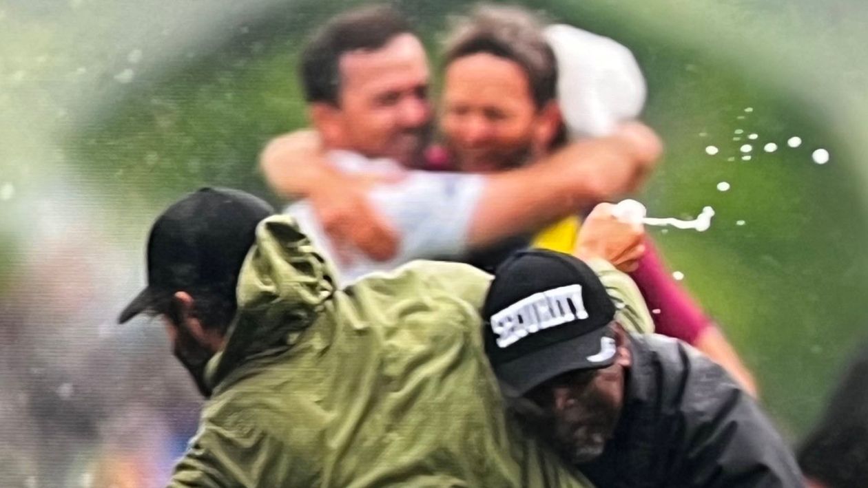 Adam Hadwin sees the funny side after being taken out by a security ...