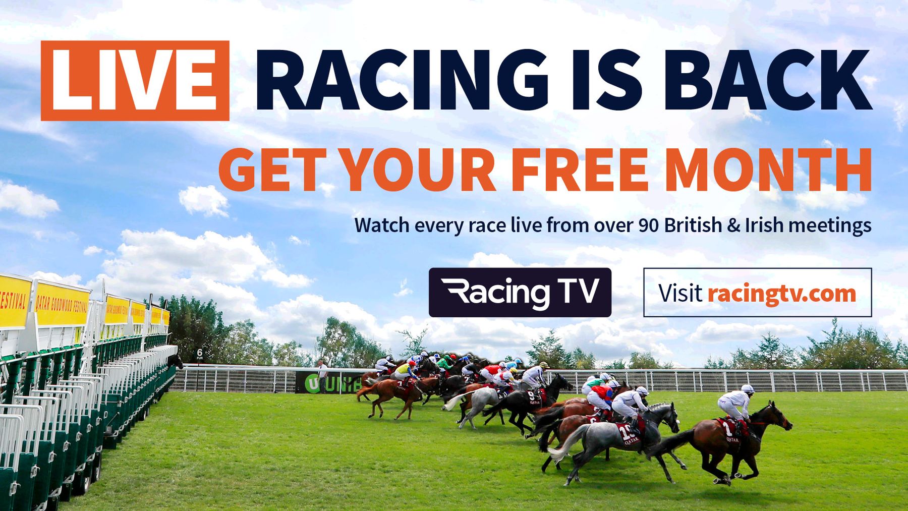 Live racing is BACK! Get your FREE MONTH of Racing TV now