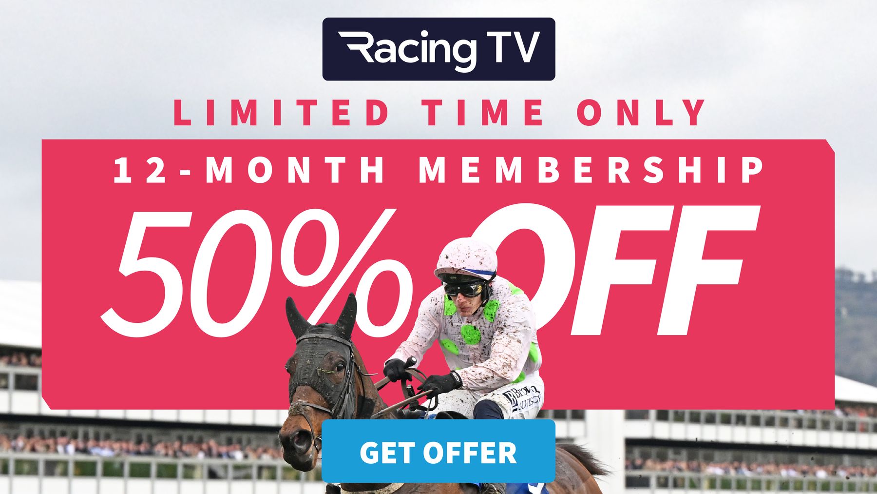 Racing TV Christmas offer - save 50%