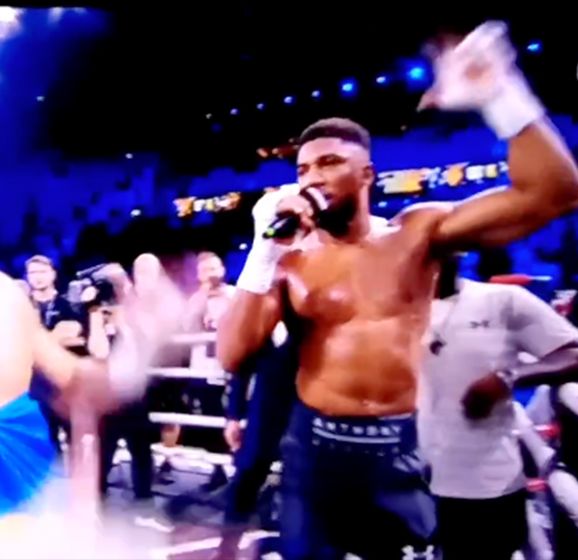 Watch Anthony Joshua throw belts out of ring and praise Oleksandr Usyk in bizarre post-fight ...