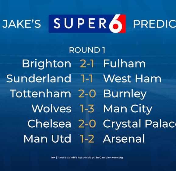 Super 6 predictions and correct score tips
