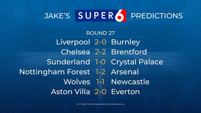Super 6 predictions and correct score tips