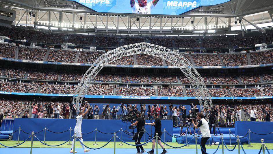 Real Madrid unveil Kylian Mbappe at a packed Bernabeu Stadium